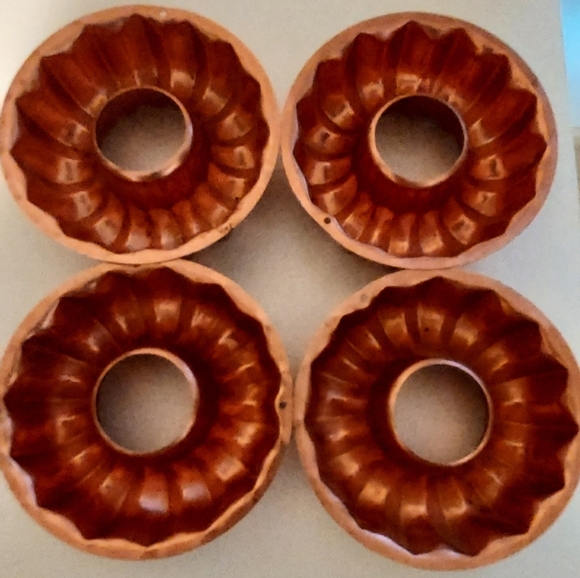 no brand | Kitchen | Vintage Copper Colored Metal Cake Mold Mini 4 ...